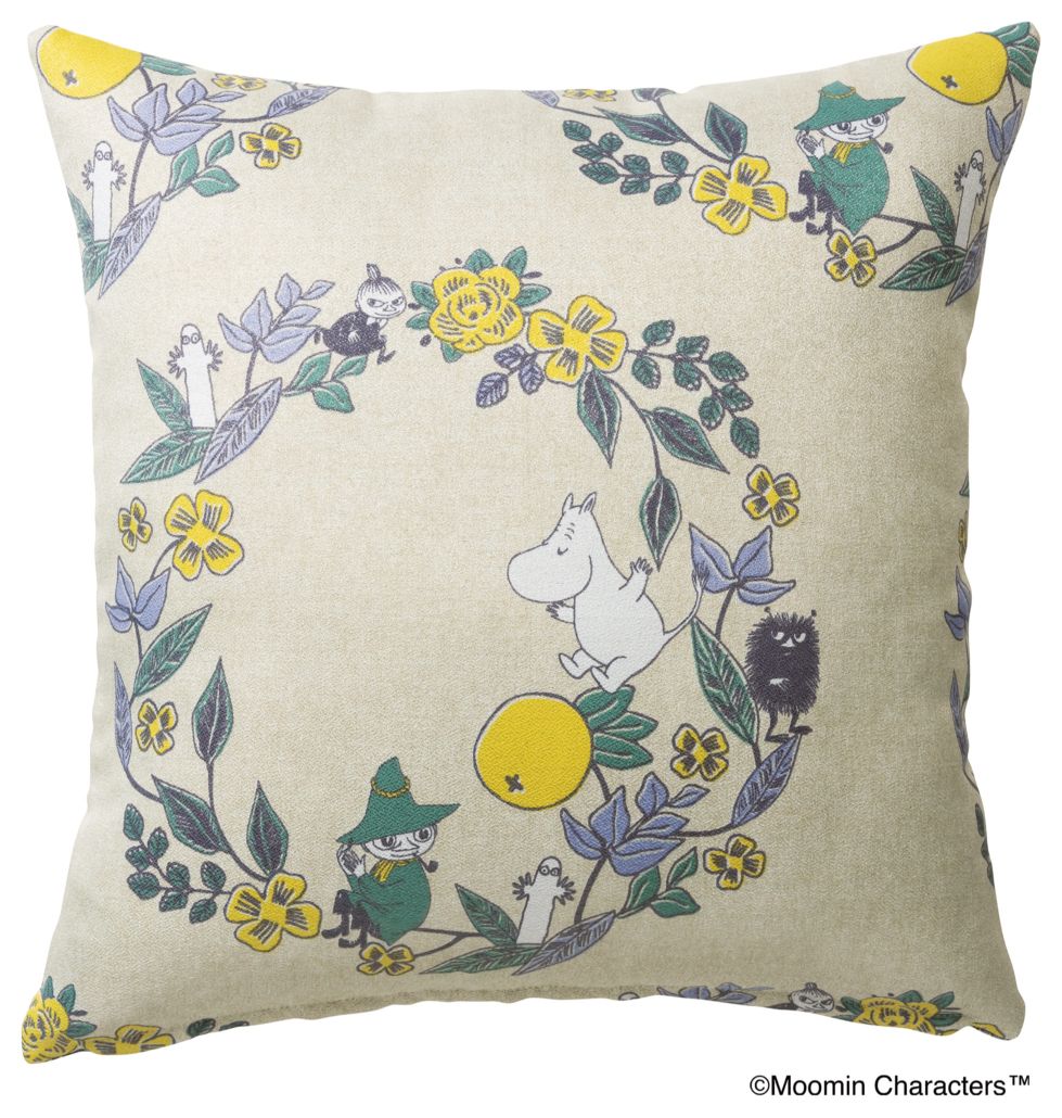 【EC限定】クッションカバー A036C MOOMIN/ムーミン/FRUITS GARDEN / フルーツガーデン（ライトグレー） | 雑貨 | カーテンじゅうたん王国公式オンラインショップ