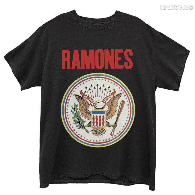 Ramones ラモーンズ Full Colour Seal Tシャツ ブラック Tシャツ バンドtシャツの