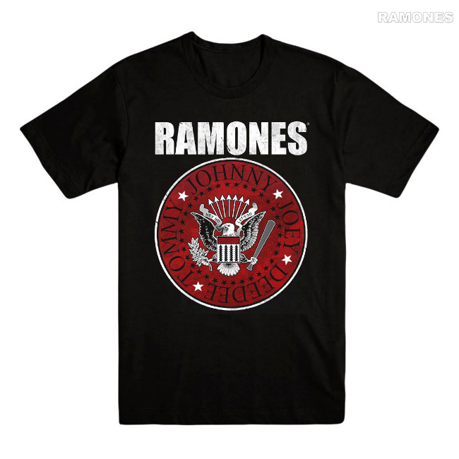 Ramones ラモーンズ Red Fill Seal Tシャツ ブラック Tシャツ バンドtシャツの