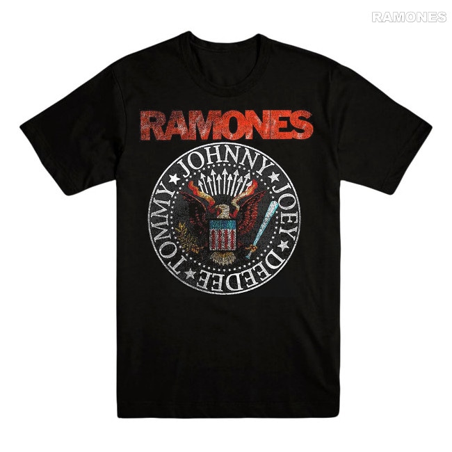 Ramones ラモーンズ Vintage Eagle Seal Tシャツ ブラック Tシャツ バンドtシャツの