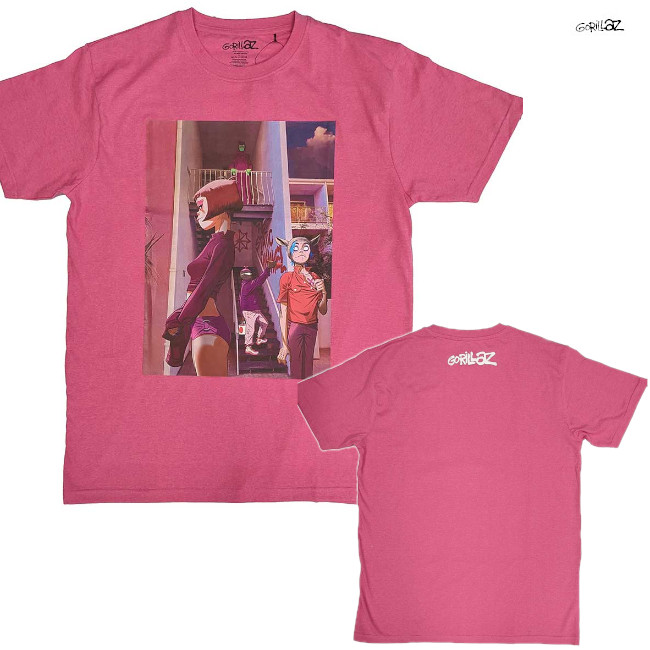 Gorillaz / ゴリラズ - THE STATIC CHANNEL Tシャツ (ピンク) | Tシャツ | バンドTシャツの ...