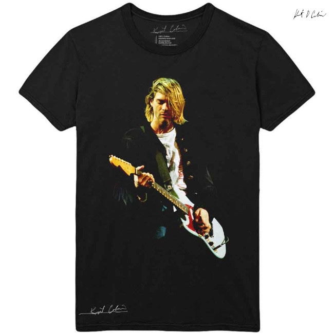 Kurt Cobain / カート・コバーン - Guitar Photo Colour Tシャツ(ブラック) | バンド名, アーティスト名 ...