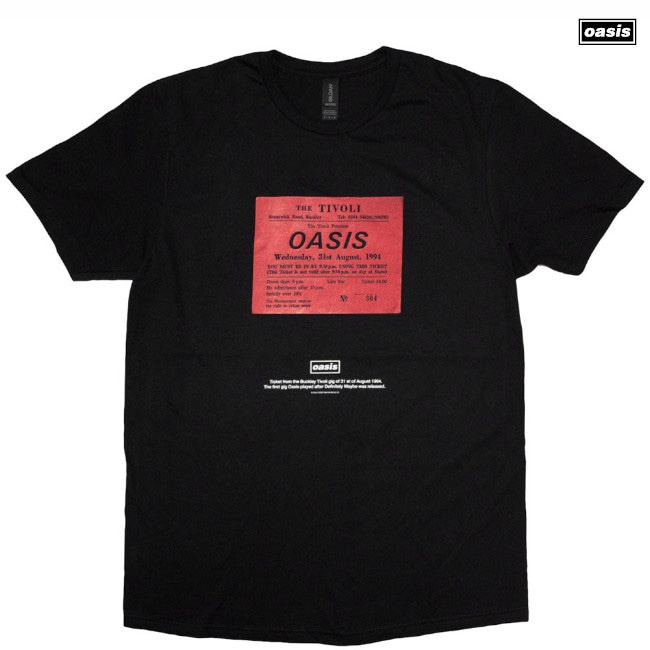 Oasis / オアシス - Definitely Maybe Ticket Stub Tシャツ (ブラック) | Tシャツ | バンドTシャツのPositiveDive（ポジティブダイブ）