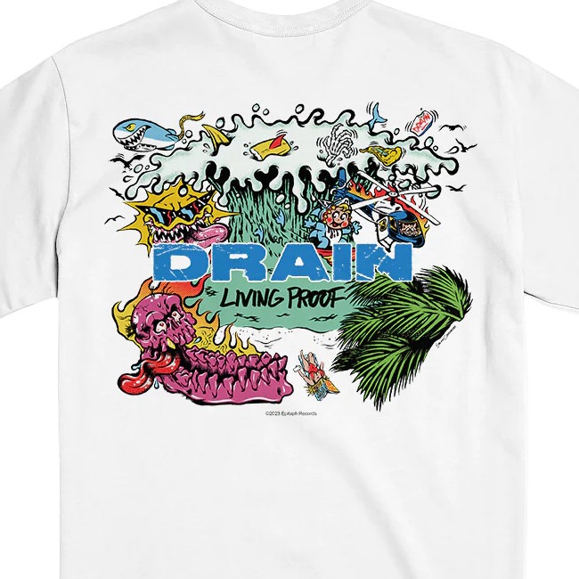 Drain / ドレーン - Living Proof - Album Art Tシャツ (ホワイト) | Tシャツ | バンドTシャツの ...