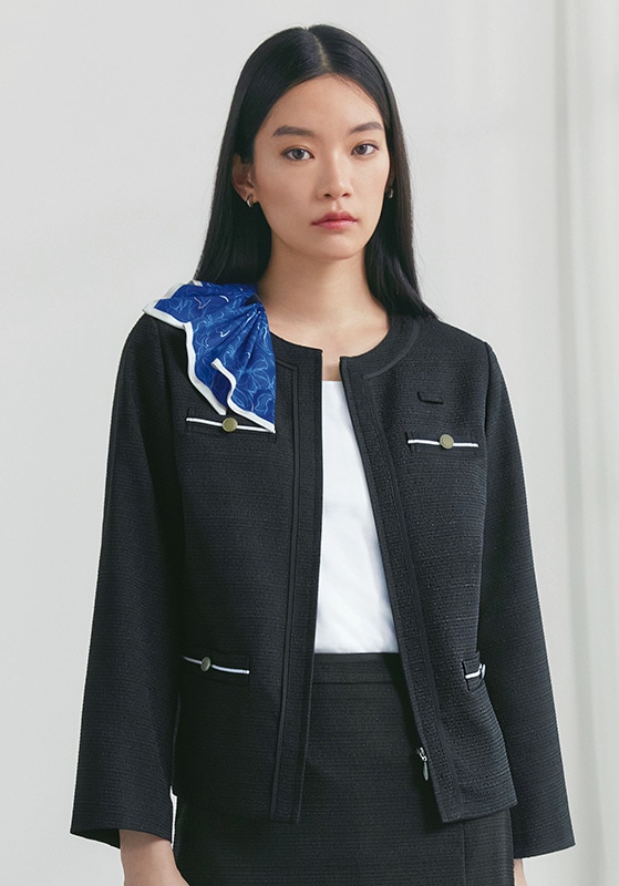 ENJOY Noir (エンジョイ ノワール) ノーカラージャケット NAJ035 | UNIPRO OFFICE WEAR｜ユニプロ オフィスウェア | ジャケット,オールシーズン・秋冬ジャケット