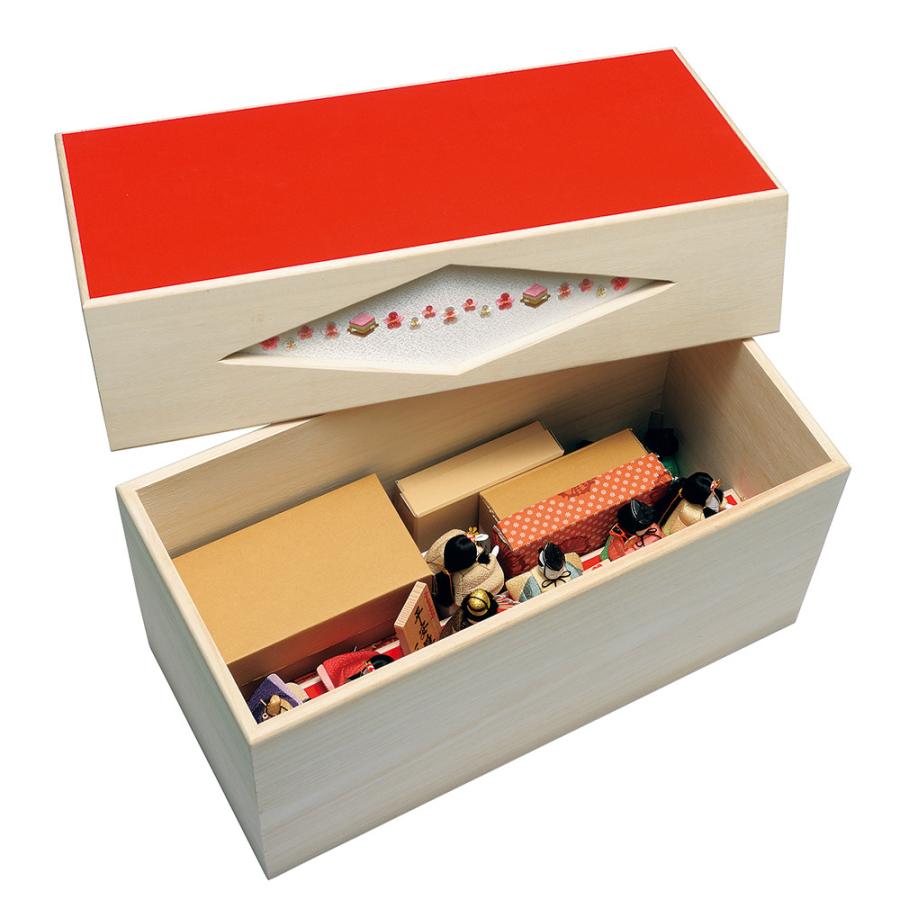 雛人形 木目込み 一秀 ひな人形 十五人飾 平安雛14号 収納飾 収納箱 かわいい コンパクト ひな人形 お雛様 おしゃれ 可愛い まる顔 2023 23-d1a