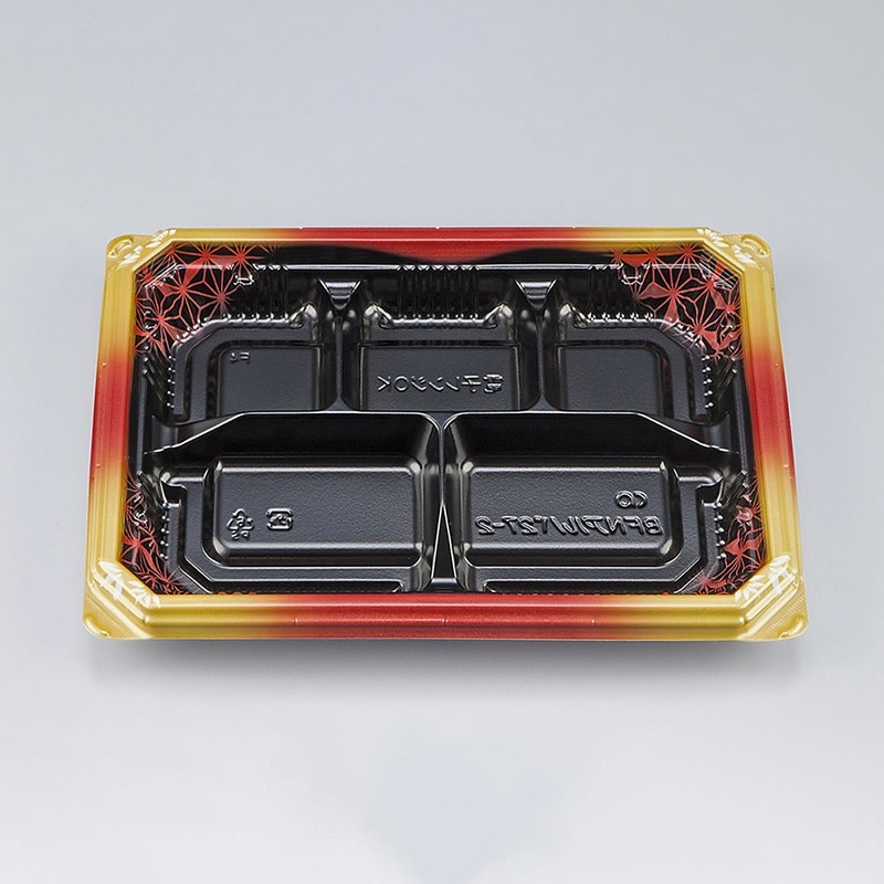 シーピー化成 弁当容器 BFNアルバ 27-2 本体 晶葉／ 輪島内赤 50枚×12袋（600枚）/箱｜はこまる公式通販