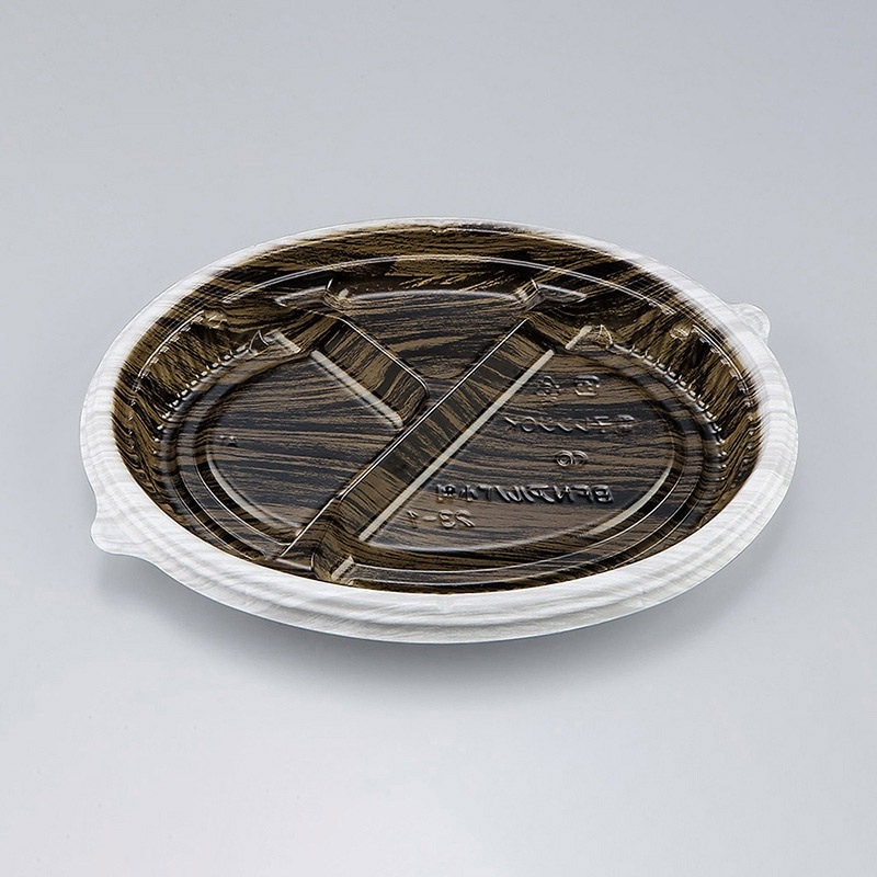 シーピー化成 弁当容器 BFNアルバ 小判23-1 本体 和もく白茶／ 輪島内赤／和もく赤／晶葉 50枚×12袋（600枚）/箱｜はこまる公式通販