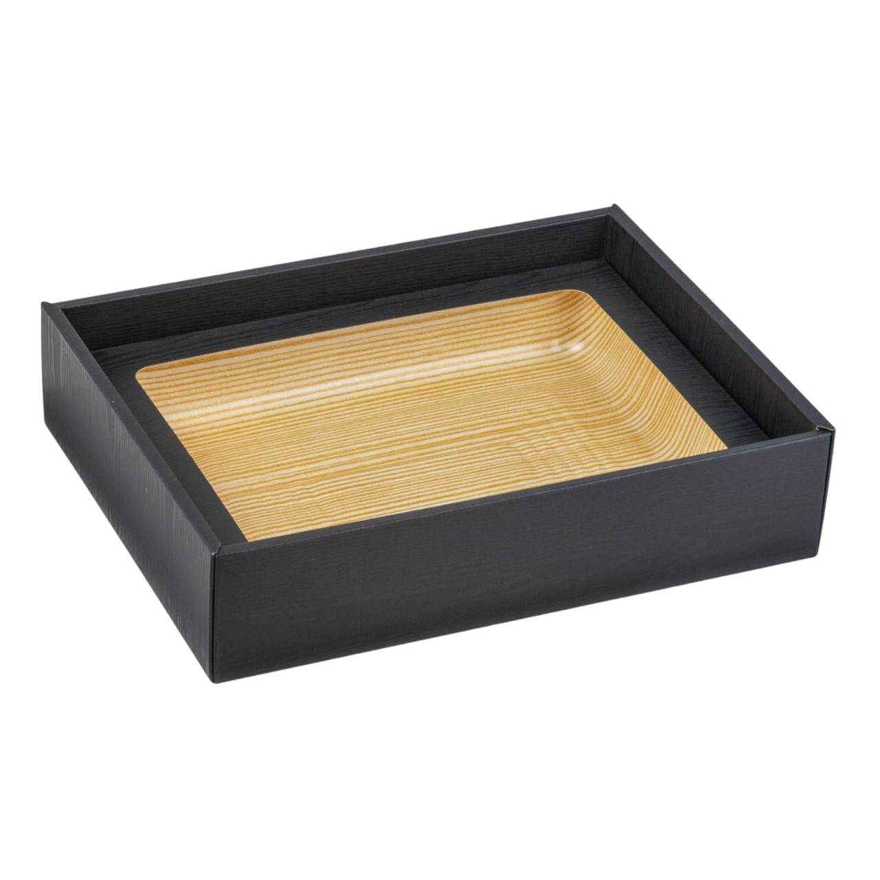 ヤマニパッケージ 精肉ギフト箱 肉箱 黒 スリーブ深口 NK-446 25個×2束（100個）/箱｜はこまる公式通販