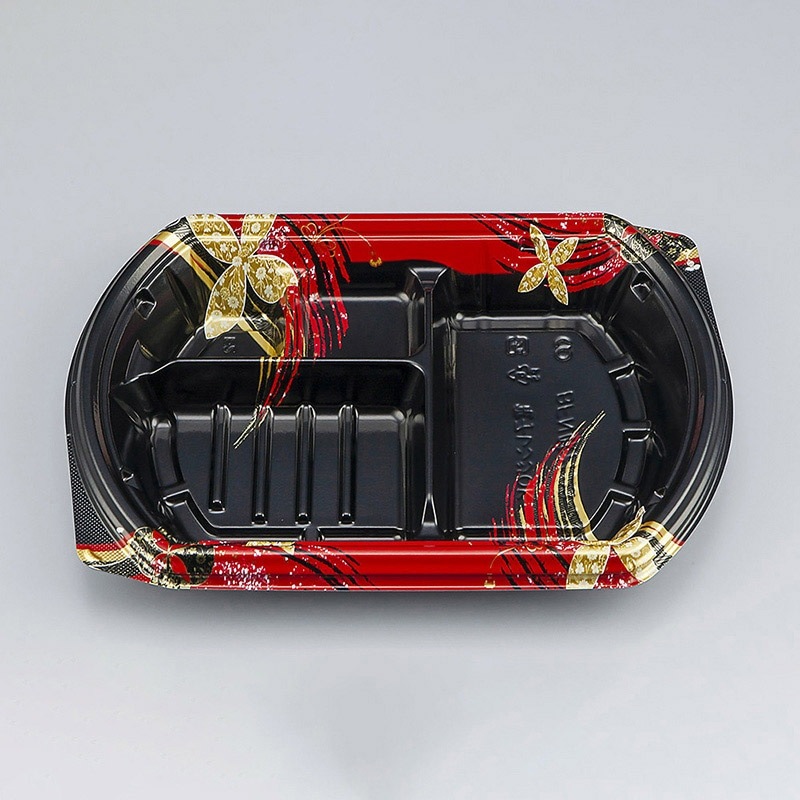 シーピー化成 弁当容器 BFN味音 本体 23-2 銀木赤／春茜／結花赤／結花黒 50枚入×12袋（600枚）/箱｜はこまる公式通販