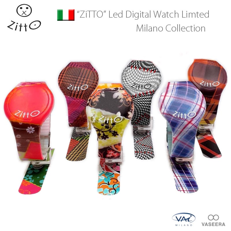 【イタリア ミラノ】"ZITTO(ジット)" LED デジタル 非アレルギー製ラバー ブレス･ウォッチ/腕時計 リミテッド・エディション(全6 ...