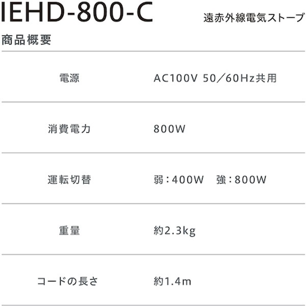 IRIS 513816 遠赤外線電気ストーブ レトロ調 IEHD-800 | 防寒対策商品,遠赤外線電気ヒーター | 労働安全衛生保護具の通販 ...