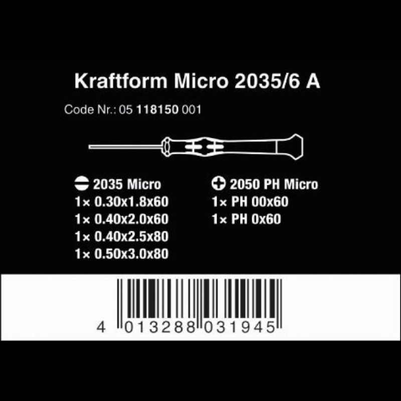 2035/6 A Screwdriver Set 6 pieces | Wera | BLUECOLOR.WORK＜公式サイト＞