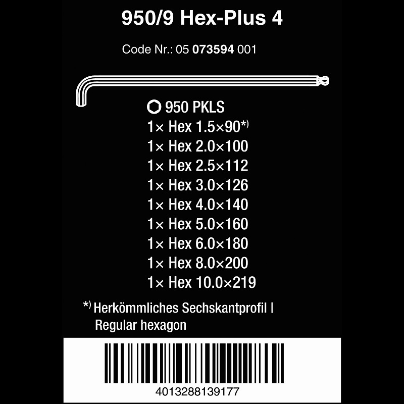 950/9 Hex-Plus 4 Chrome plated | Wera | BLUECOLOR.WORK＜公式サイト＞