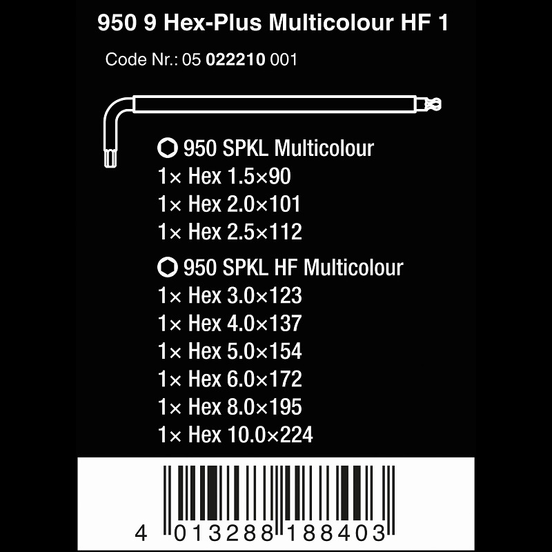 950/9 Hex-Plus Multicolour HF 1 | Wera | BLUECOLOR.WORK＜公式サイト＞