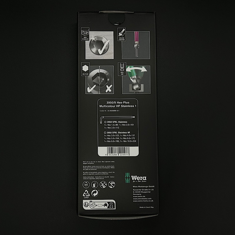 3950/9 Hex-Plus Multicolour HF Stainless 1 | Wera,【 L-keys 】,Hex-Plus ...