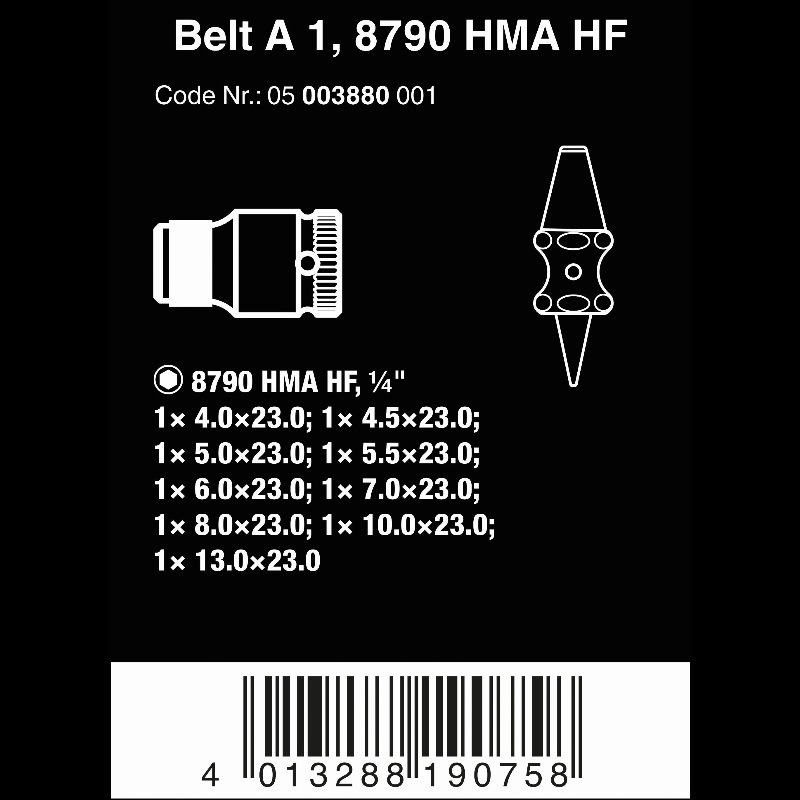 Belt A 1 HF Zyklop Socket Set | Wera | BLUECOLOR.WORK＜公式サイト＞