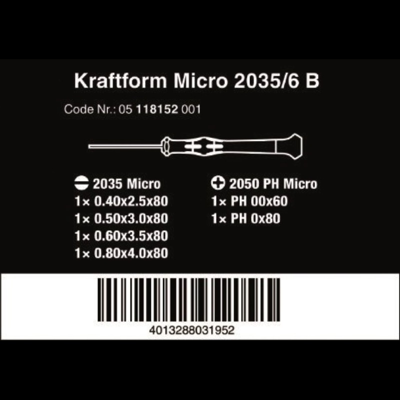 2035/6 B Screwdriver Set 6 pieces | Wera | BLUECOLOR.WORK＜公式サイト＞