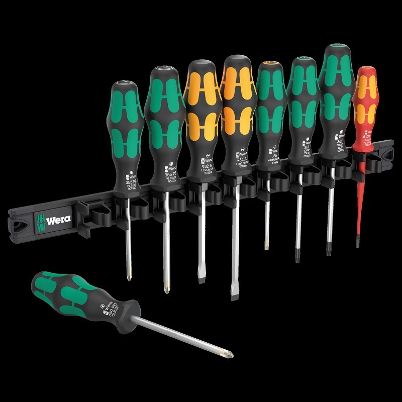 9650 Magnetic Rail Kraftform Screwdriver Set | Wera | BLUECOLOR.WORK＜公式サイト＞