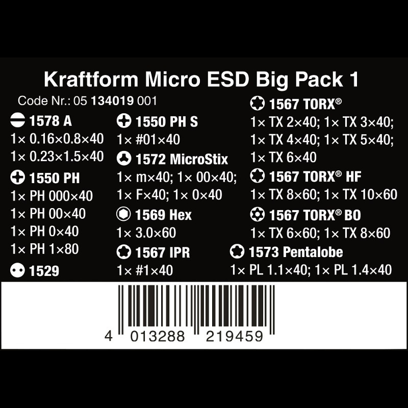 Kraftform Micro ESD Big Pack 1 | Wera | BLUECOLOR.WORK＜公式サイト＞