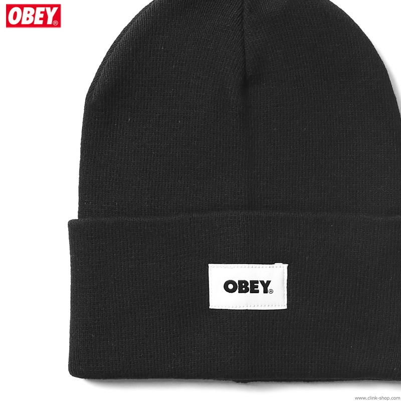 CLINK｜OBEY BOLD LABEL ORGANIC BEANIE (BLACK)｜東京・吉祥寺｜SOFTMACHINE・BLUCO ...