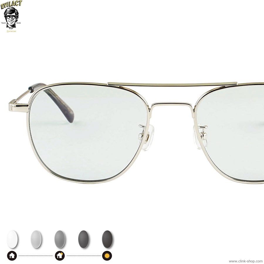 CLINK｜EVILACT EYEWEAR MIAMI - SILVER×GRAY CLEAR/COLOR PHOTOCHROMIC BLUE ...