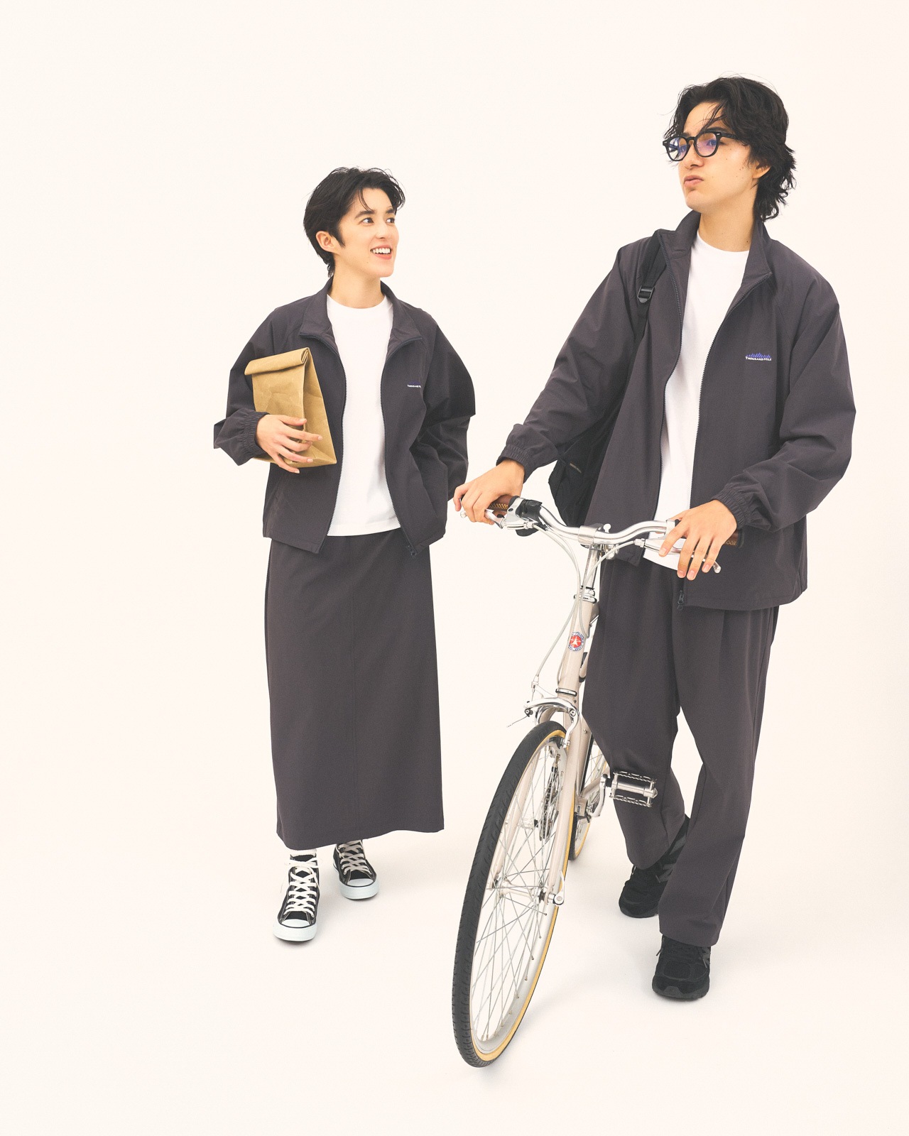 M's】ZIP BLOUSON＆T-SHIRT＆PANTS SET UP NYLON・POLYURETHANE/ジップ