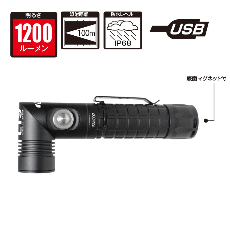 BLACK WOLF タクティカルライトL 1200R | ハンディーライト | FS・JAPAN