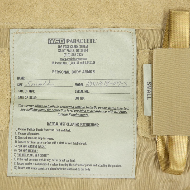 20080402-1 PARACLETE RMV リリーサブルボディーアーマーベスト *コヨーテ／Sサイズ | キャリアー , ハードプレートキャリアー | 実物装備とエアソフト商品の専門店 ...