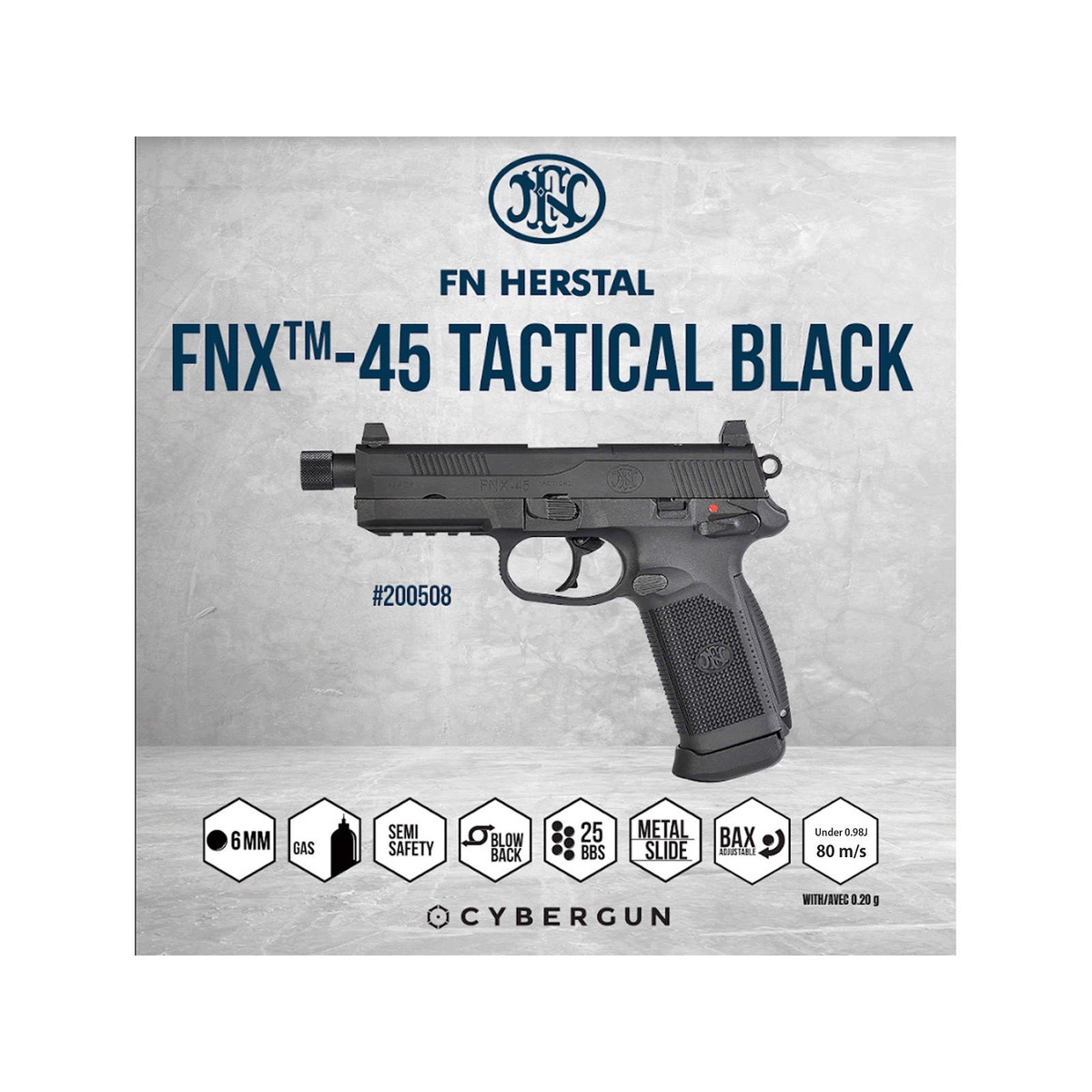 CyberGun/VFC ガスブローバック FNX-45 Tactical (JP ver./FN Herstal Licensed ...
