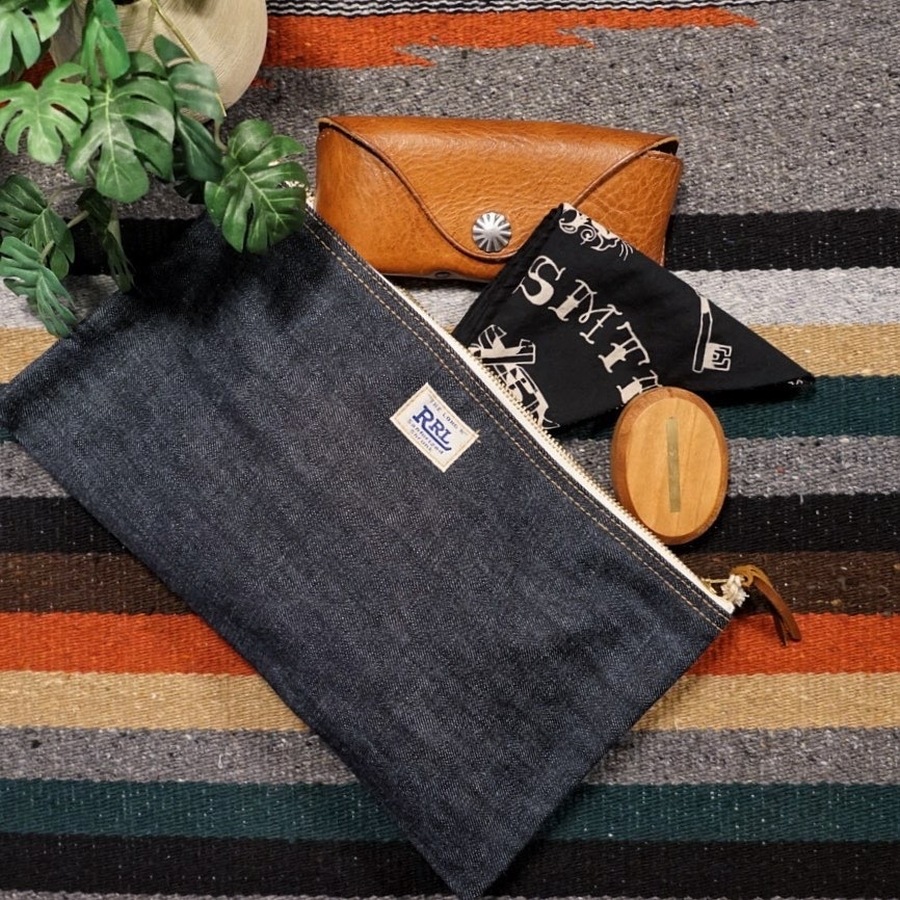 (ダブルアールエル) RRL ミディアム セルビッジ デニム ポーチ Medium Selvedge Denim Pouch | RRL ...