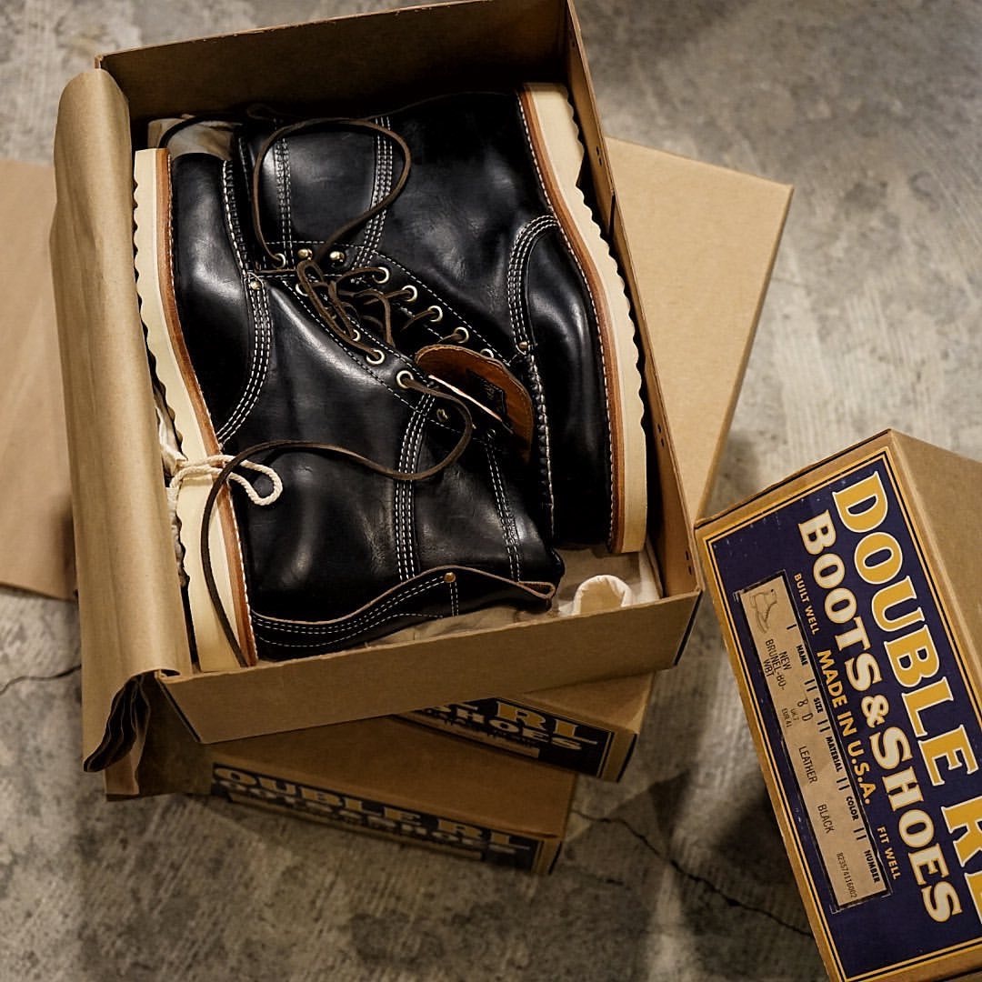 (ダブルアールエル) RRL アメリカ製 BRUNEL BOOTS ワーク ブーツ ブラック フルグレインレザー Leather Work ...