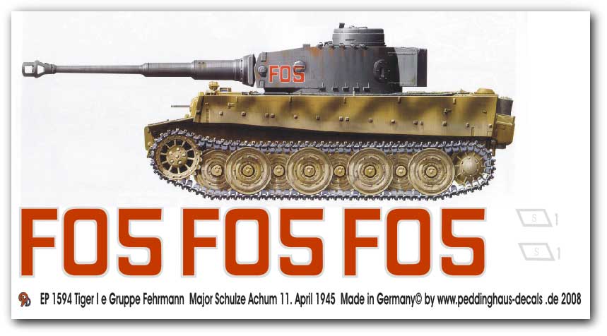 Peddinghaus 1/16 Tiger I Ausf.E Group Fehrmann Maj Schulze Achum 11 ...