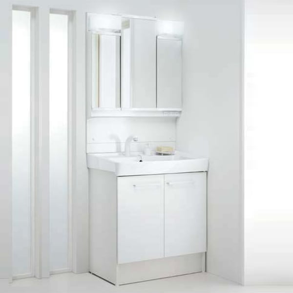 INAX(株) INAX 洗面化粧台 オフトシリーズ 間口750 LED照明 3面鏡(全収納)＋扉タイプセット の購入詳細ぺージです| 輸入建材から建築資材販売の"INTERRAJapan ...