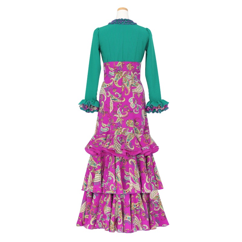 【現品特価】HT-905 ハイウエストマーメイドツーピース グリーン/マゼンタペイズリー【23V】 | すべての商品 | イベリアオンラインショップ