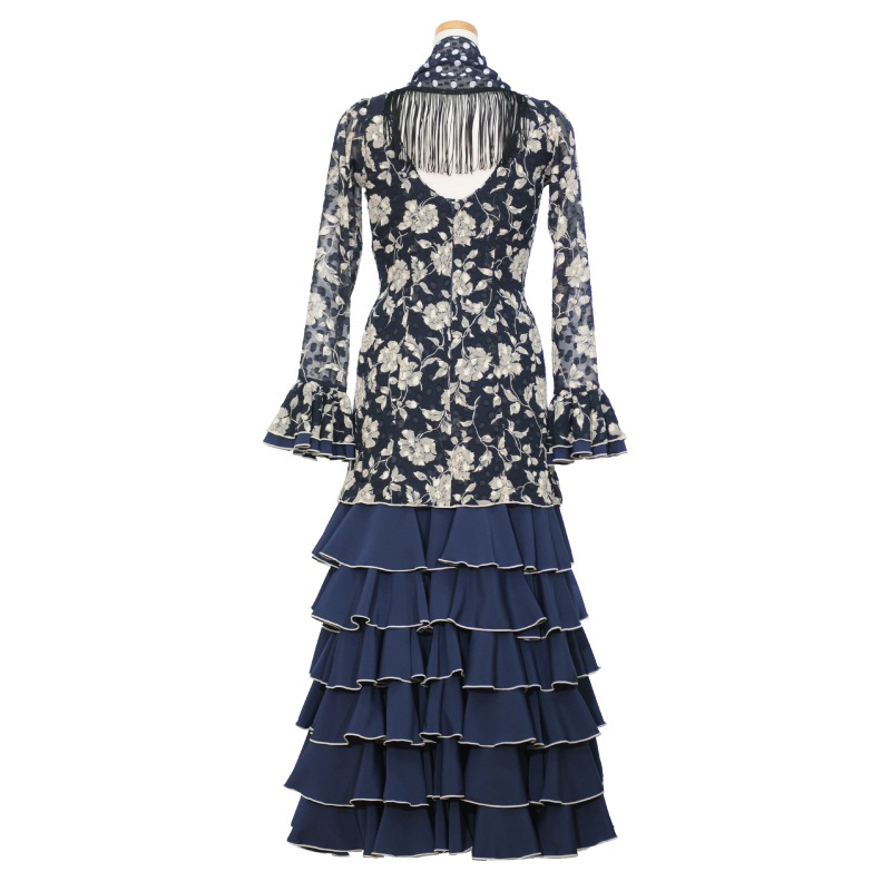 HP-2203 シージョ付き二枚仕立て6段フリルワンピース ネイビー×アイボリー花柄【22P】 | 衣装,ドレス,ワンピース,オーダー商品 ...