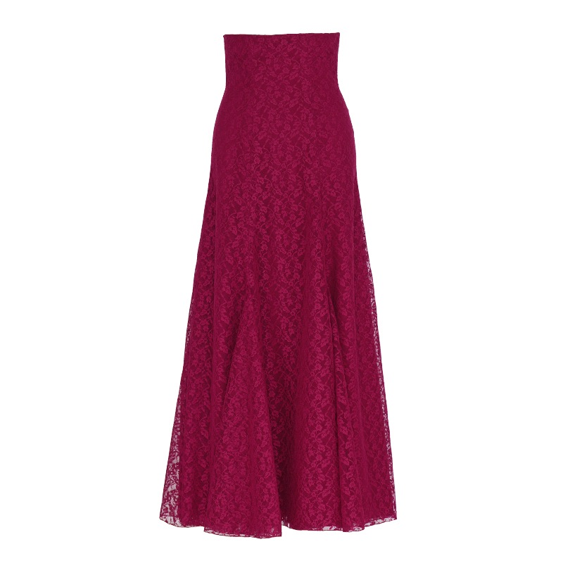 HF-1814 ハイウエストフレアースカート ワイン/ワインレース【25P】 | 衣装,スカート,オーダー商品 | イベリアオンラインショップ