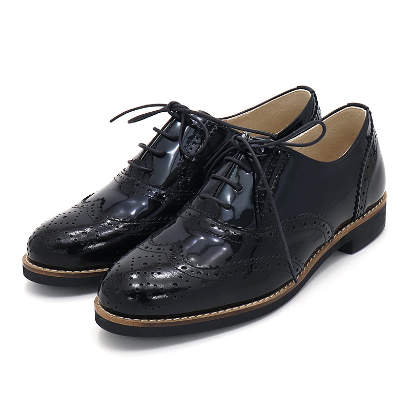粋 iki 細紐レースアップメダリオン スタンダードシリーズ レザーシューズ 革靴 26047 ブラックエナメル | 粋 iki | KEUNA