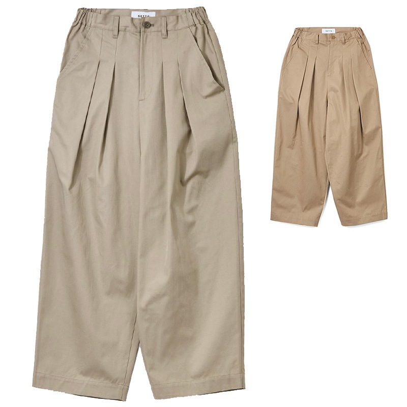 セット SETTO TWILL TACK PANTS 20コーマツイル タックパンツ ワイドストレート STPT0023-5S フリーサイズ ...