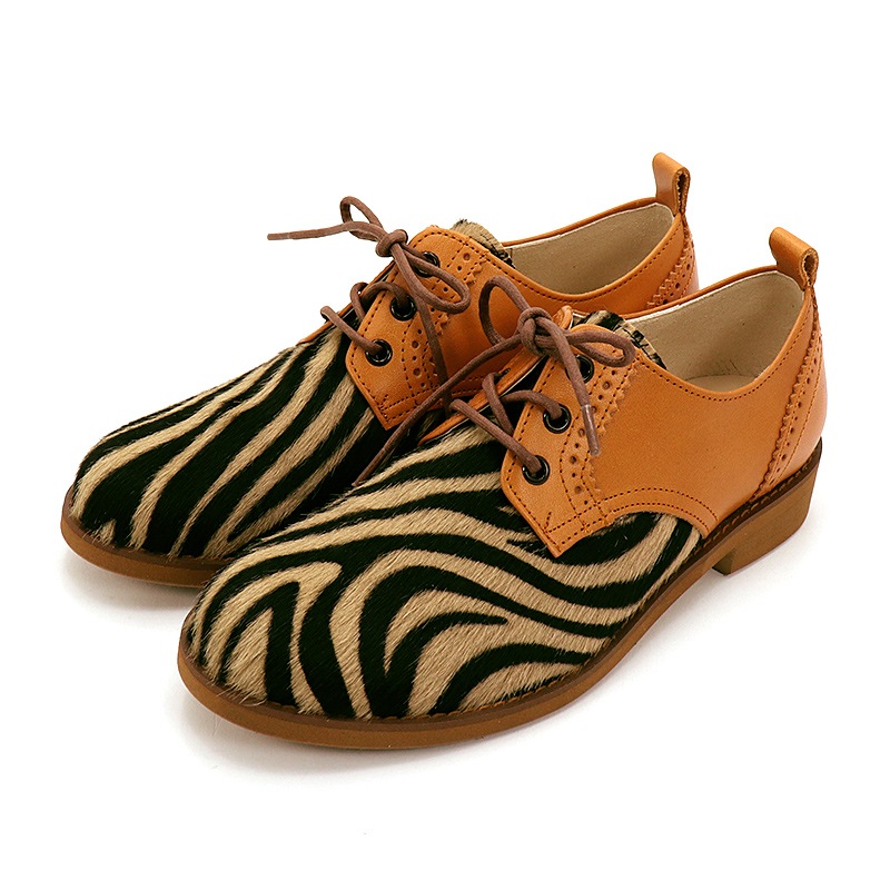 粋 iki サファリレースアップ シンデレラシリーズ レザーシューズ 革靴 26038 ベージュ_シマウマ | 粋 iki | KEUNA