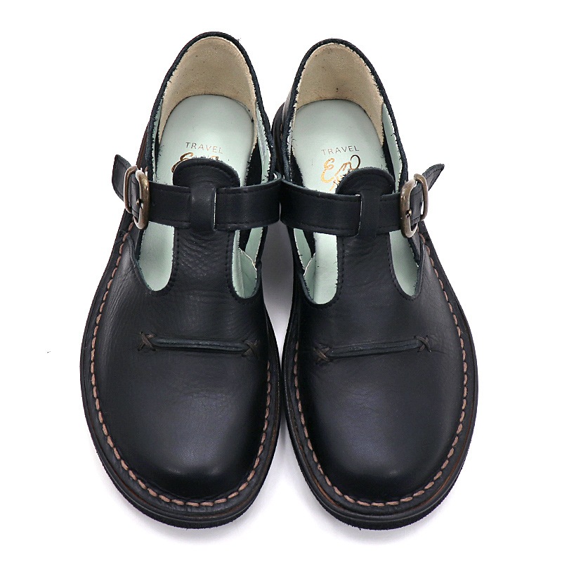 粋 iki ステッチダウンTストラップ 縁シリーズ レザーシューズ 革靴 34084 ブラック | 粋 iki | KEUNA
