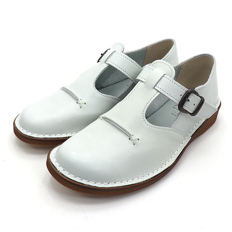 粋 iki ステッチダウンTストラップ 縁シリーズ レザーシューズ 革靴 34084 ホワイト | 粋 iki | KEUNA