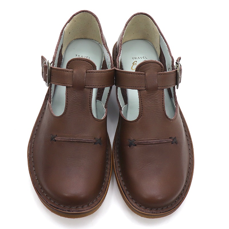 粋 iki ステッチダウンTストラップ 縁シリーズ レザーシューズ 革靴 34084 チョコ | 粋 iki | KEUNA