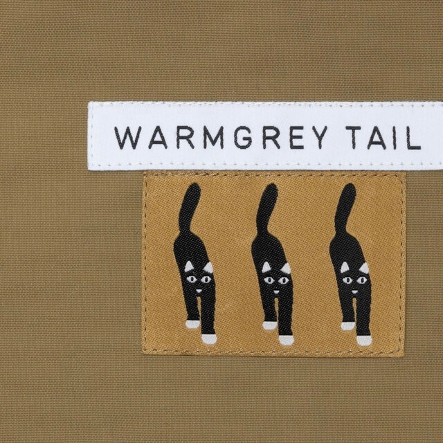 [WARMGREY TAIL] Cat coming label standing ポーチ - Camel (3sizes) | CATEGORY,WEARABLE, pouch ...
