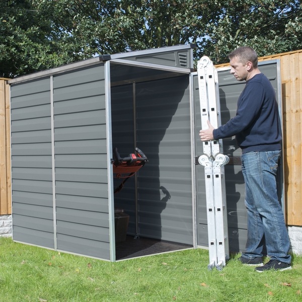 物置 収納庫 パルラム社 ペント グレー 幅117×奥行177×高さ203cm Palram Canopia ※北海道・沖縄・離島送料別途見積 │ ウッドデッキ専門店リーベ