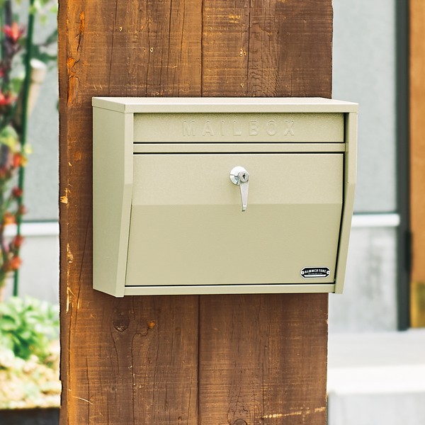 郵便ポスト 壁掛けポスト （ハンマートーン） ベージュ (S24-0521-BE) │ ウッドデッキ専門店リーベ