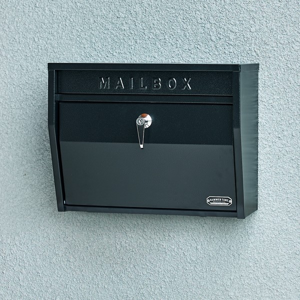 郵便ポスト 壁掛けポスト （ハンマートーン） ブラック (S24-0521-BK) │ ウッドデッキ専門店リーベ