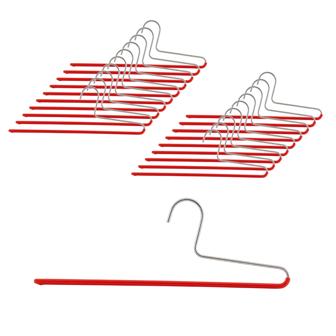 シングルパンツ 20P レッド | ドイツ製マワハンガー 公式オンラインショップ - MAWA