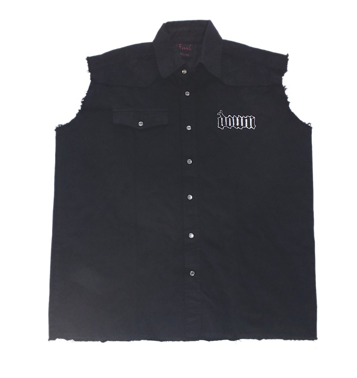【在庫有り商品】DOWN -ダウン- SMOKING JESUS 「スモーキング・ジーザス」 ノースリーブ・ワークシャツ Mサイズ｜メタルT ...
