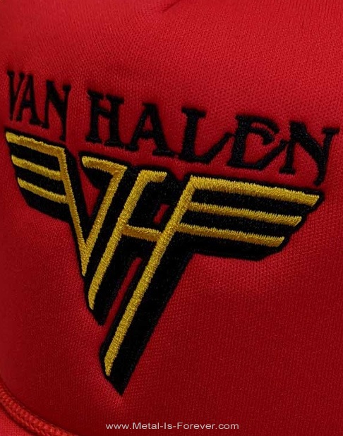 VAN HALEN (ヴァン・ヘイレン) Text & Yellow Logo 「テキスト・アンド･イエロー･ロゴ」 メッシュキャップ（赤 ...